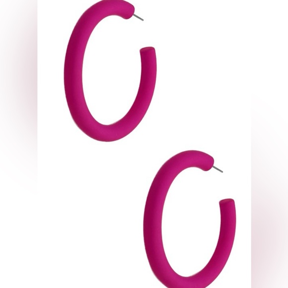 Jewelry | Hot Pink Hoop Earrings | Poshmark